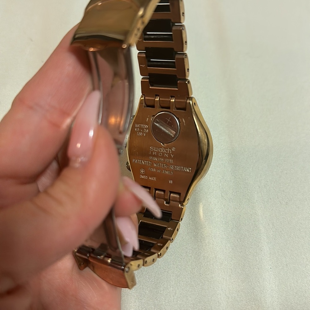 Swatch Black & Rose Gold Watch - Gem